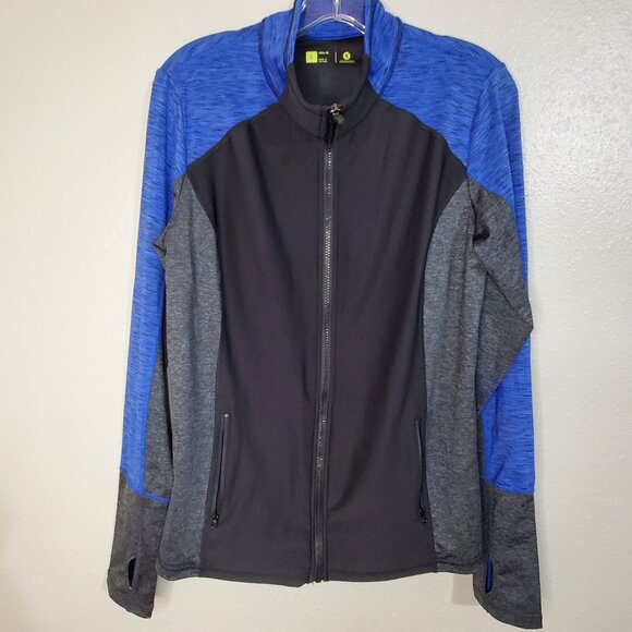Xersion | Tops | Xersion Womens Blackgreyblue Large Athletic Zipup ...